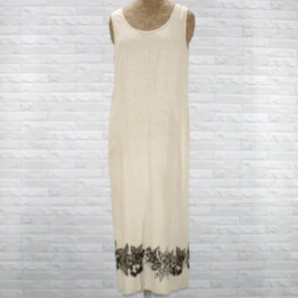 Vintage | Dresses | Vintage Karin Stevens Dress Linen Sleeveless Shift ...